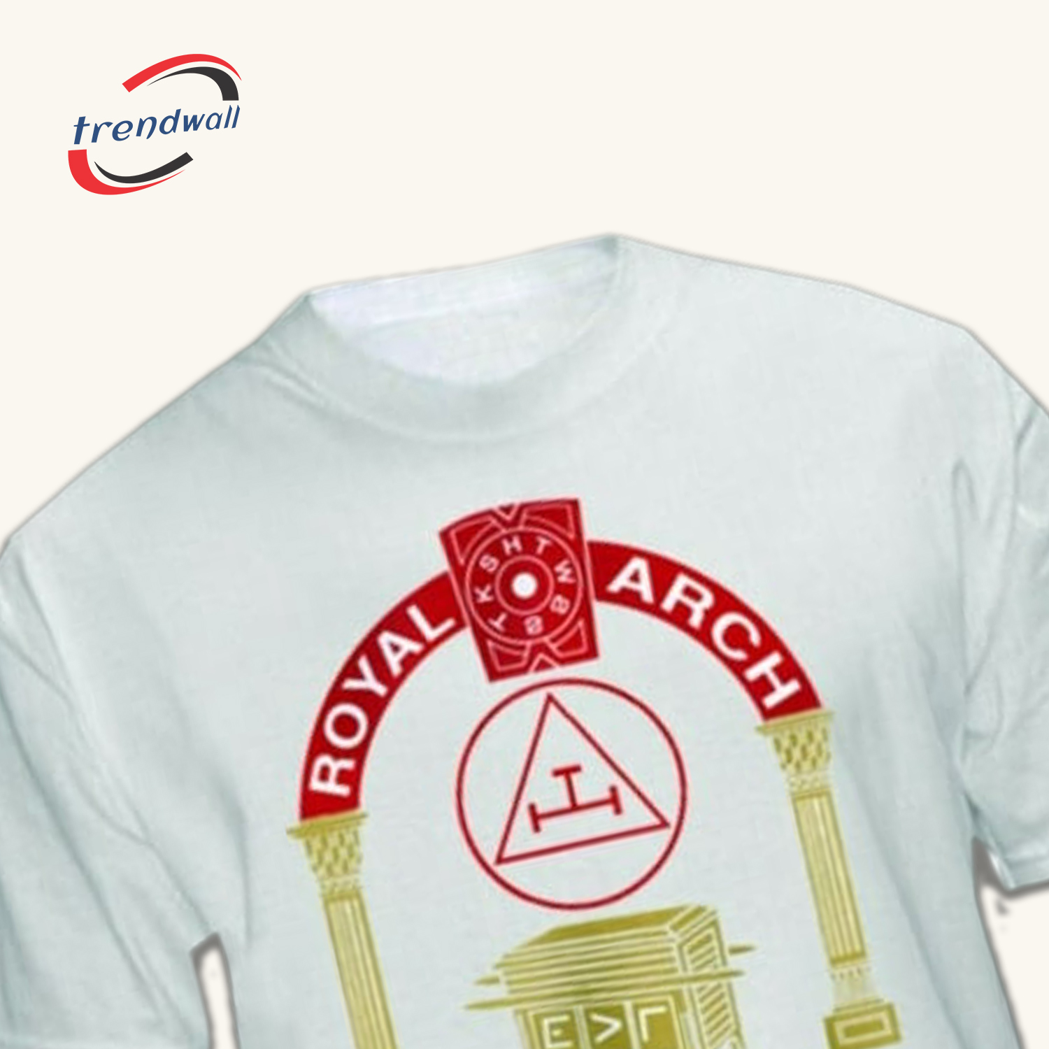 Masonic Royal Arch White T-Shirt – Triple Tau Red Logo with Pillars ...