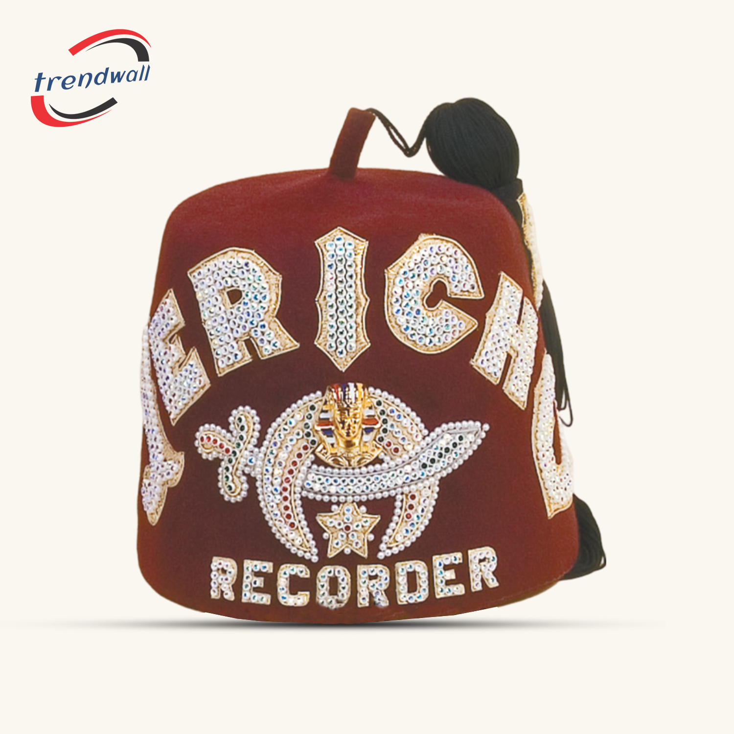 Custom Masonic Shriner Fez | Hand Embroidered | Triple Rows of ...