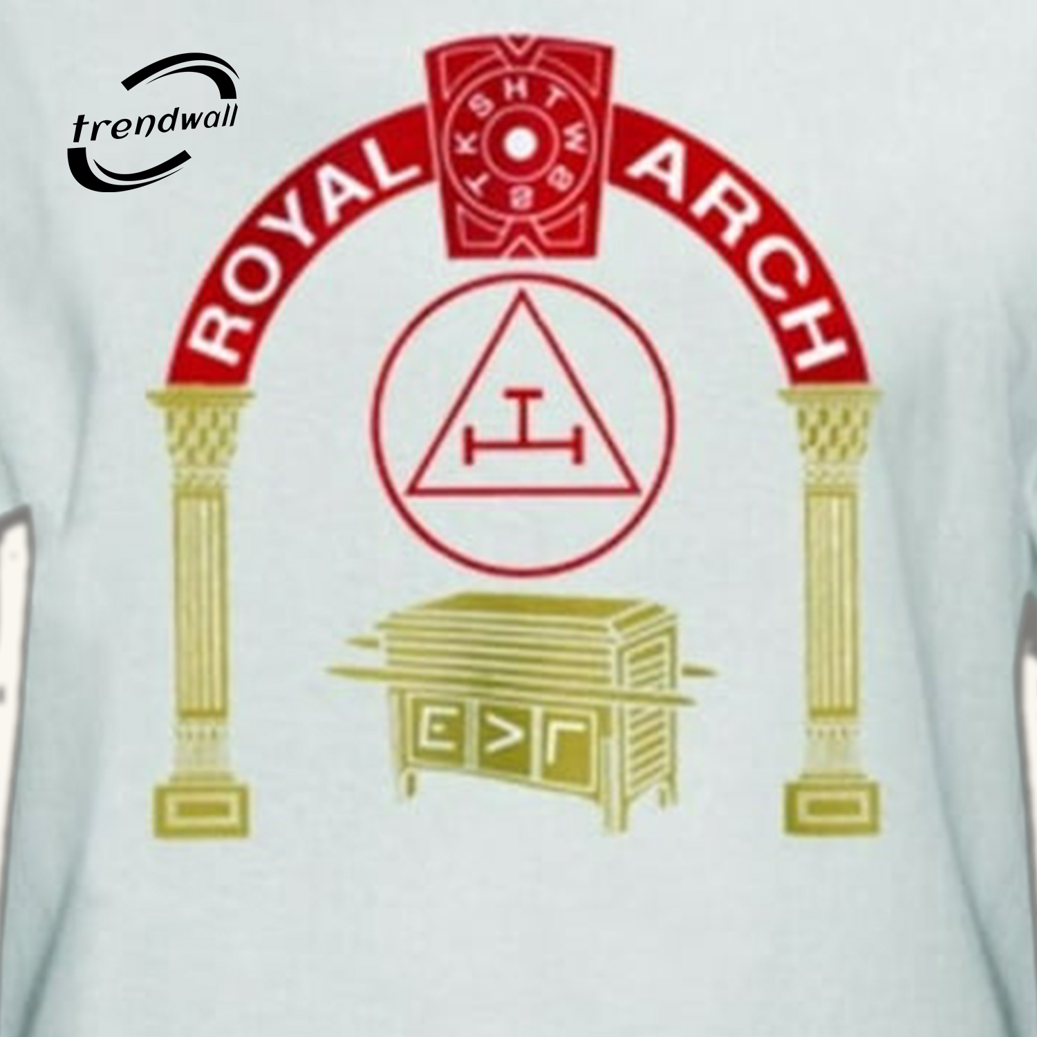 Masonic Royal Arch White T-Shirt – Triple Tau Red Logo with Pillars ...