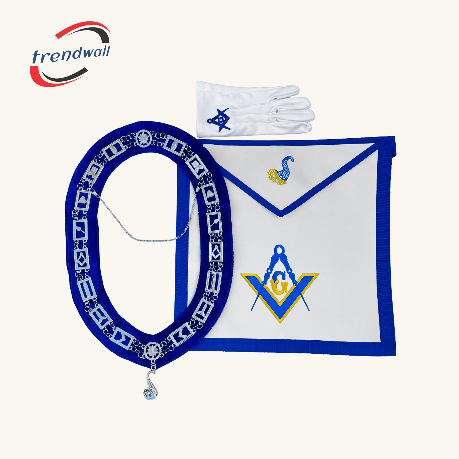 Senior Steward Blue Lodge Officer Apron Regalia Set – Chain Collar ...