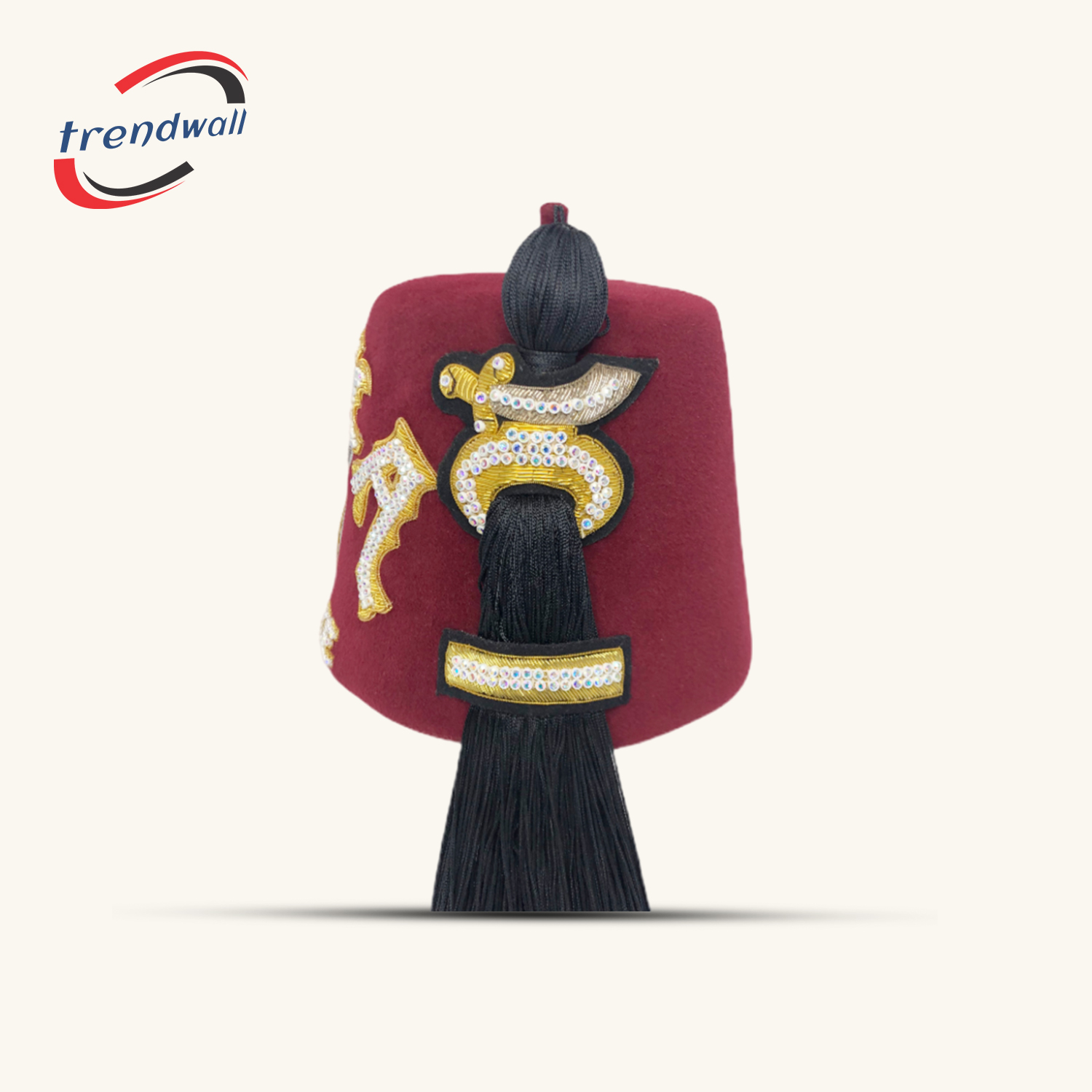 Masonic Custom Shriner Fez - Double Rows Embroidery & Bottom Writing ...