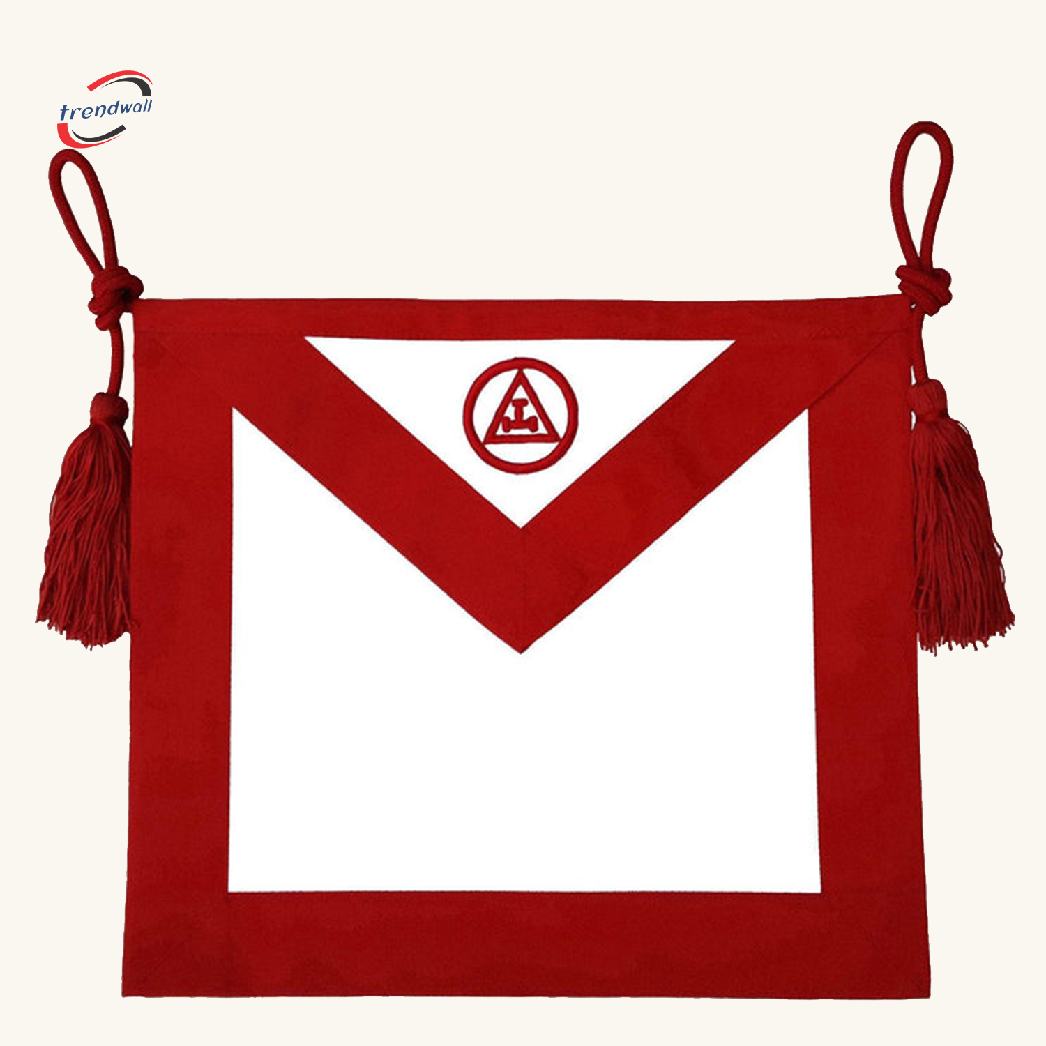 Royal Arch Chapter Apron - Red Triple Tau Insignia with Cords - Masonic ...
