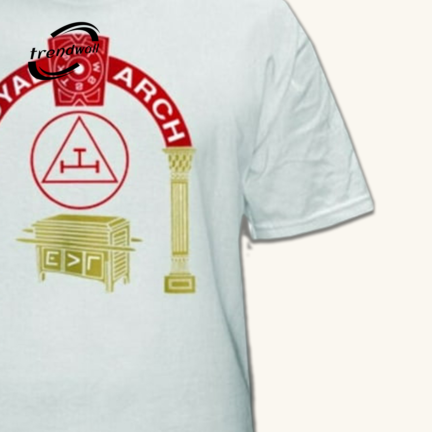 Masonic Royal Arch White T-Shirt – Triple Tau Red Logo with Pillars ...