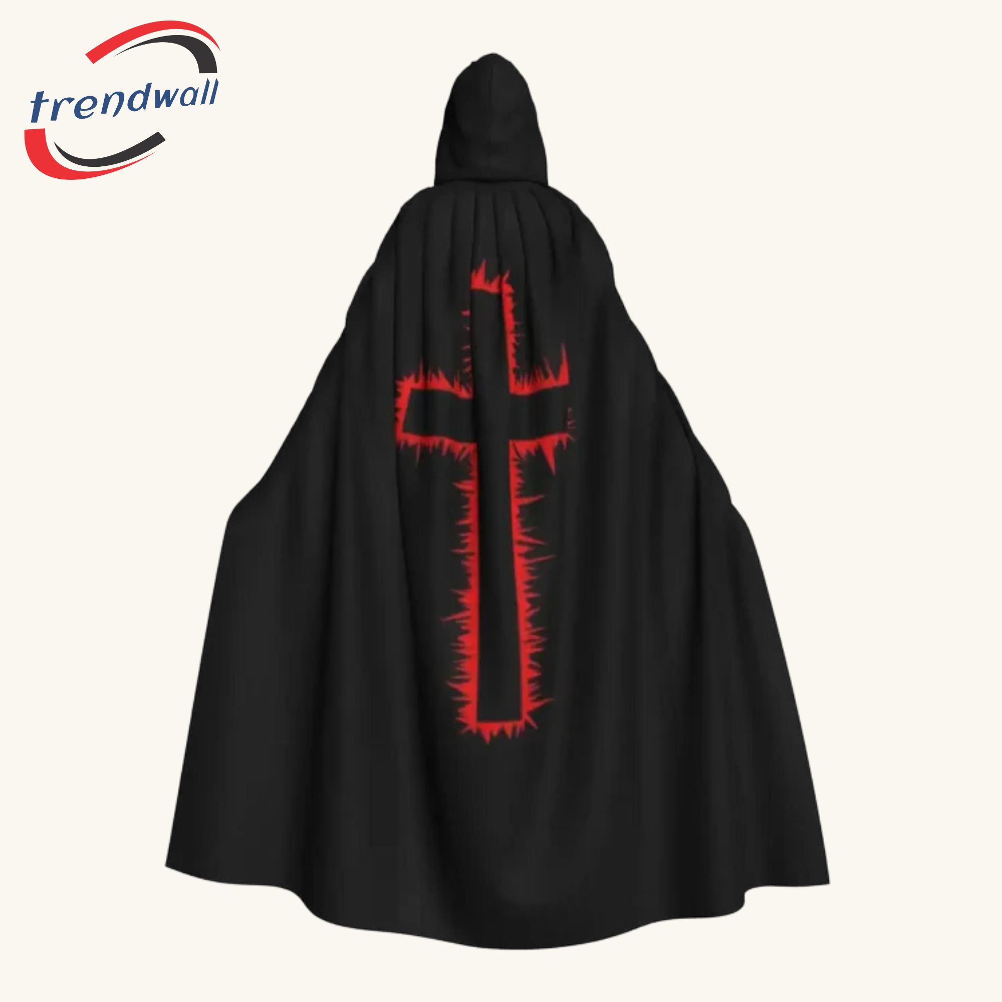 Knights Templar Commandery Mantle – Black Polyester with Red Cross ...