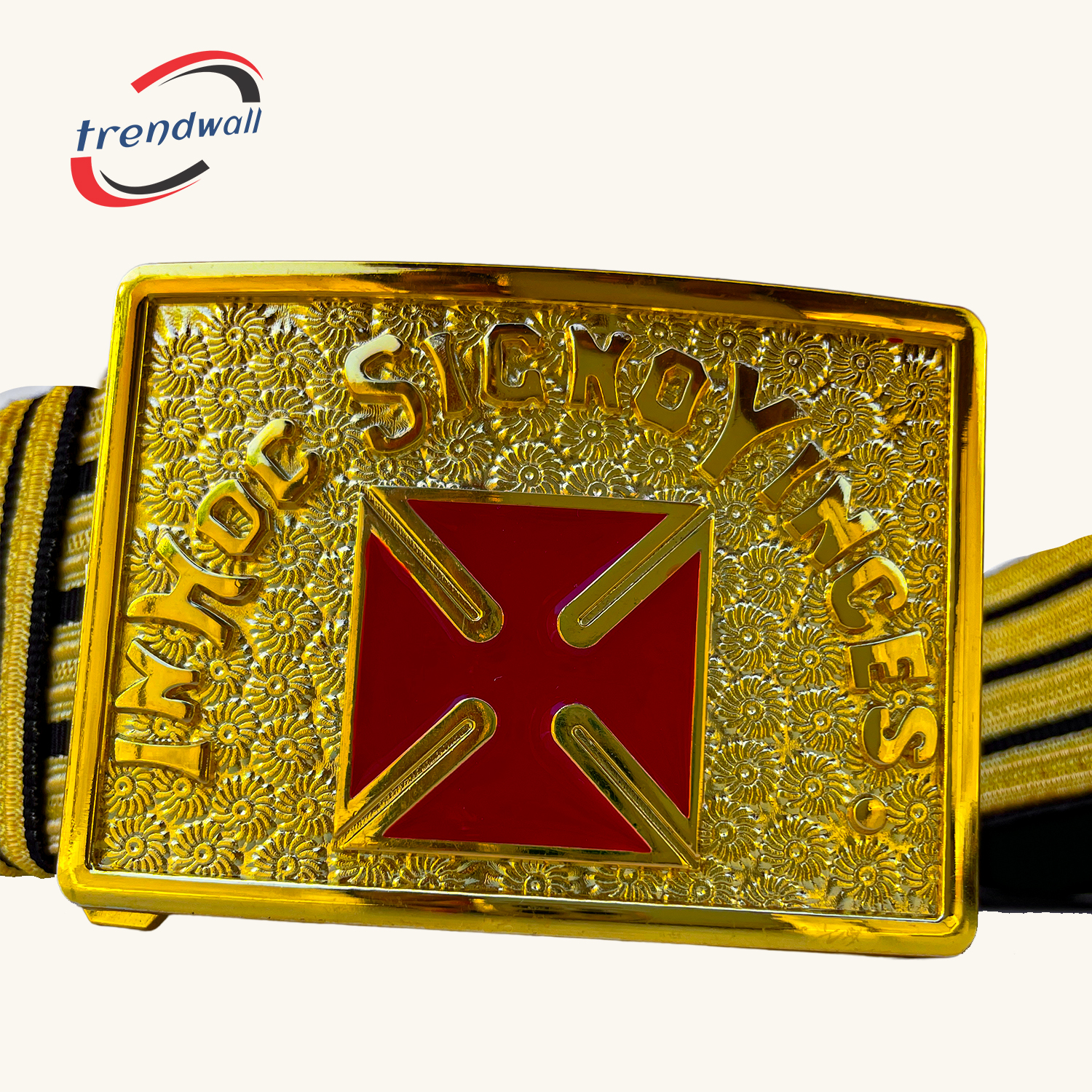Past Grand Commander Knights Templar Sword Belt – Black & Gold with Red ...