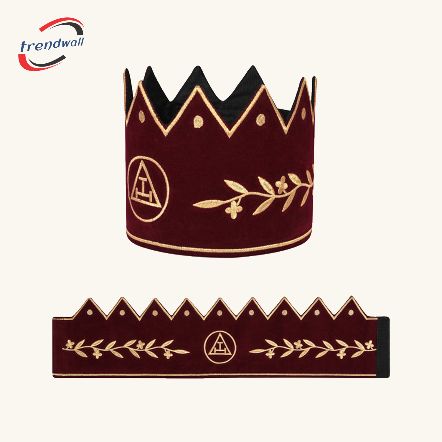King Royal Arch Chapter Crown Cap - Red Velvet & Gold - Masonic Regalia ...