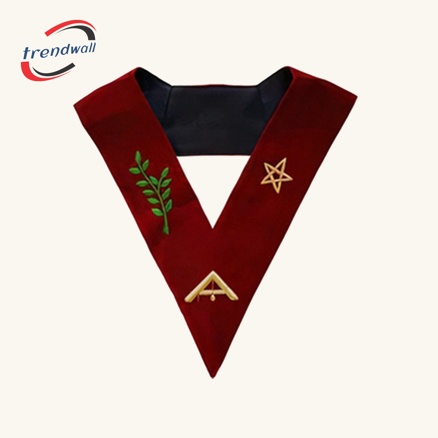 Senior Warden Scottish Rite Officer Collar - Maroon Velvet Masonic ...