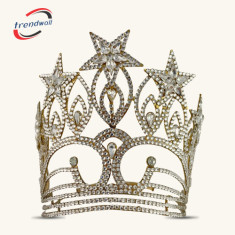 Biggest Size Masonic OES Crown in Gold Tone with Clear Star Rhinestones ...