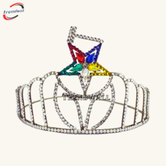 OES Tall Crown Gold Tone + Rhinestones Adjustable Fitting With Case ...