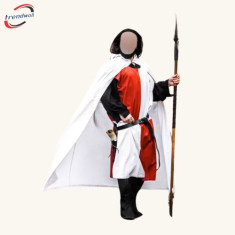 Knight Templar White Cape with Red Cross – Authentic Crusader Cloak ...